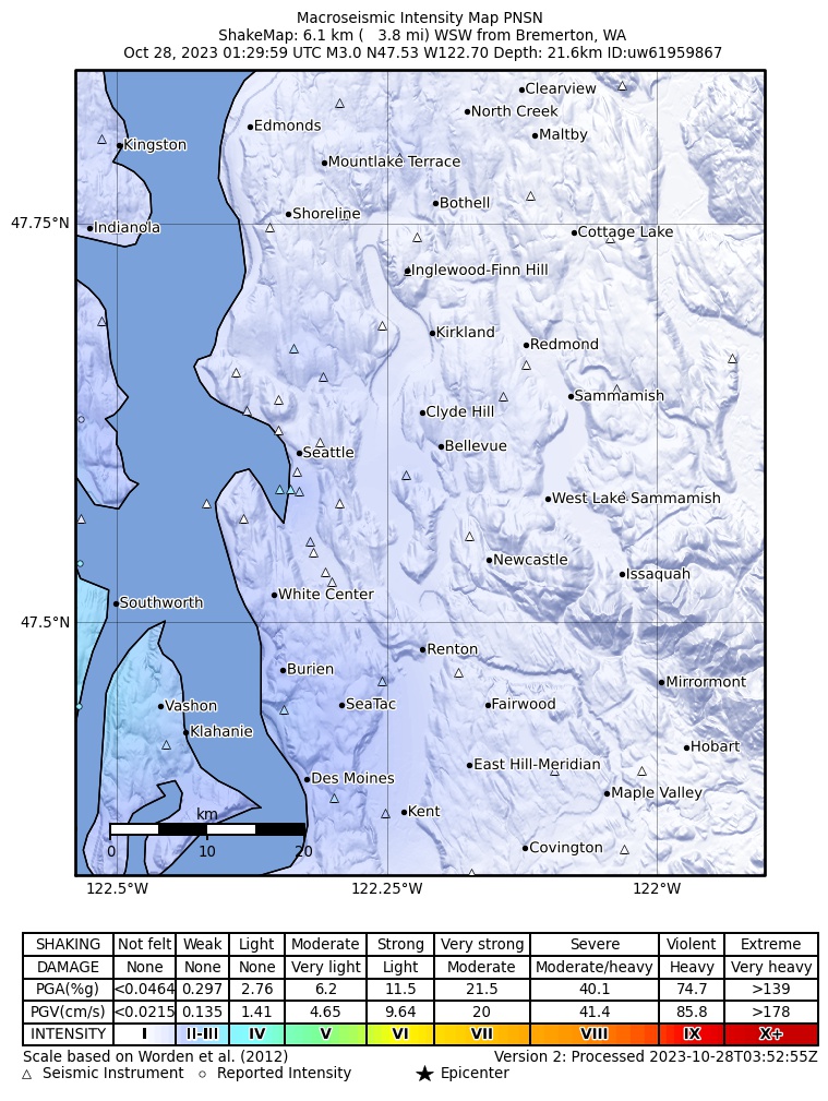 ShakeMap | Pacific Northwest Seismic Network