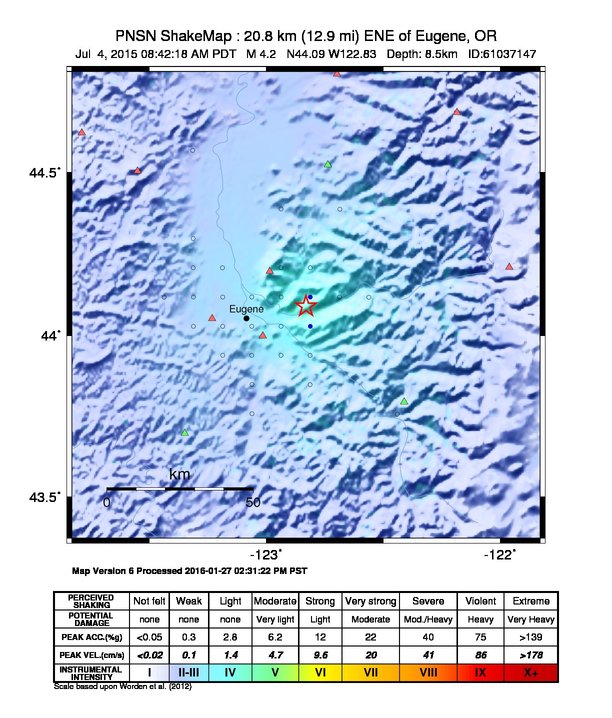 ShakeMap | Pacific Northwest Seismic Network