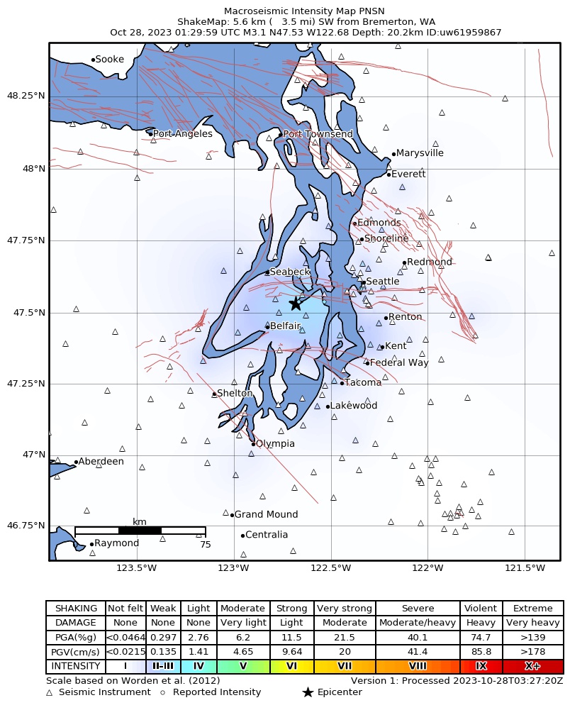 ShakeMap | Pacific Northwest Seismic Network