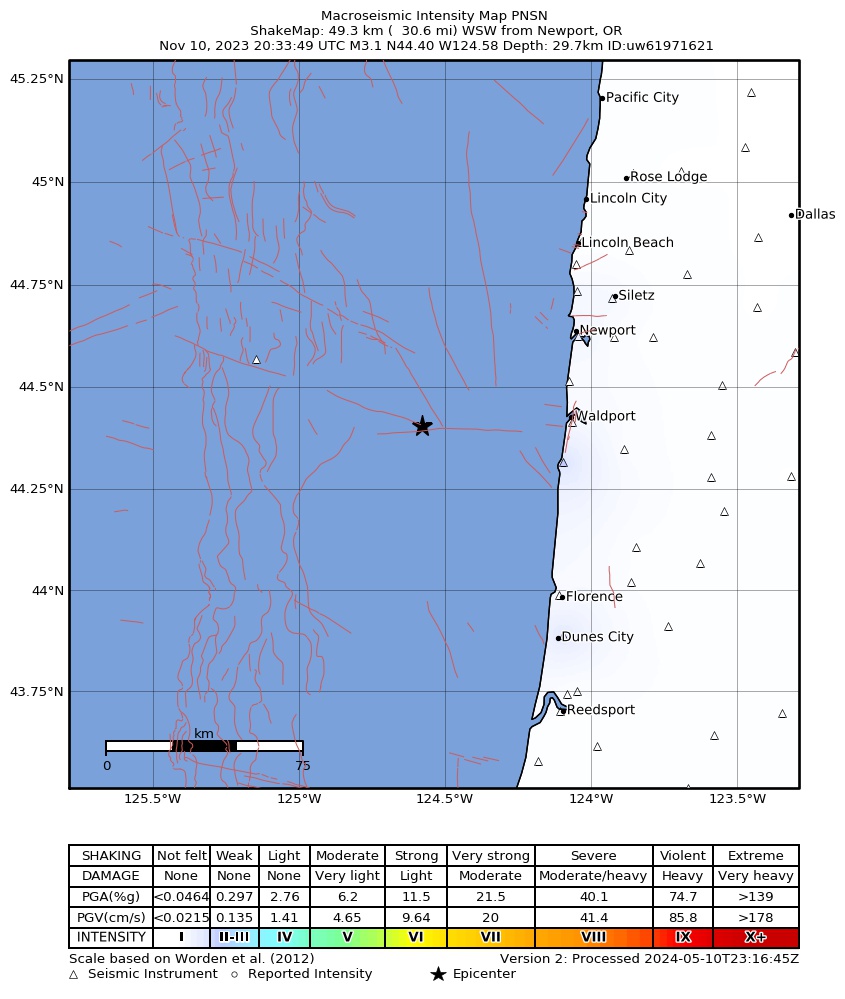 ShakeMap | Pacific Northwest Seismic Network