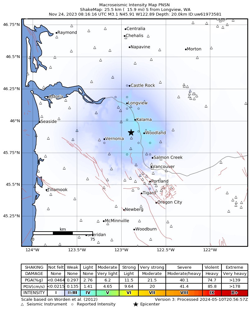 ShakeMap | Pacific Northwest Seismic Network